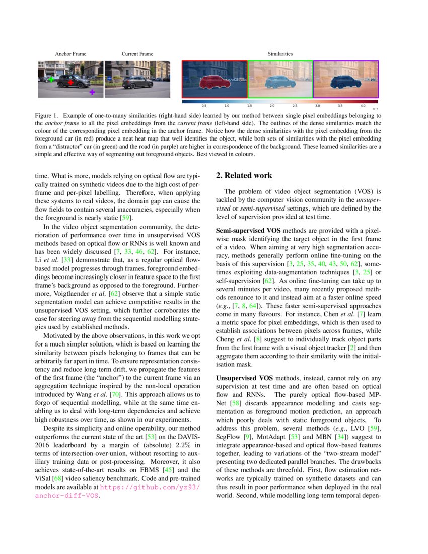Anchor Diffusion for Unsupervised Video Object Segmentation | DeepAI