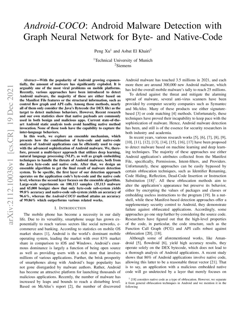 Android Coco Android Malware Detection With Graph Neural Network For