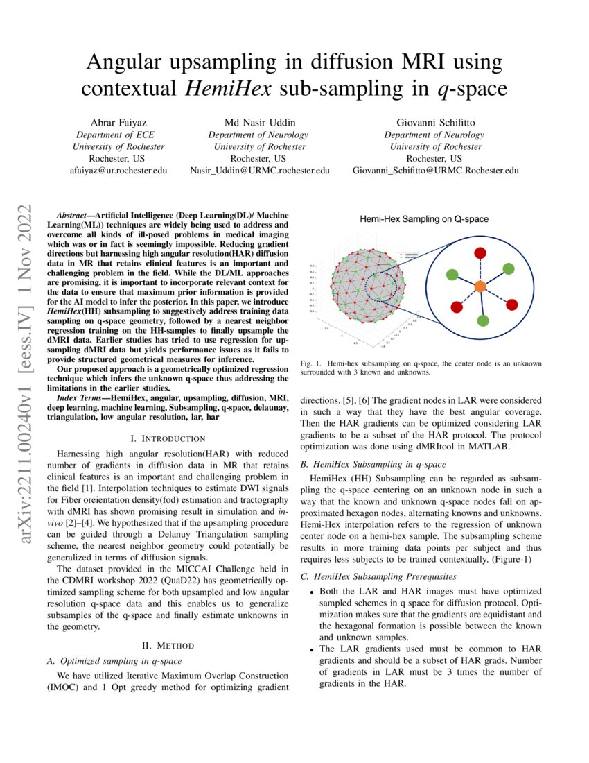 Angular Upsampling In Diffusion Mri Using Contextual Hemihex Sub Sampling In Q Space Deepai 4502