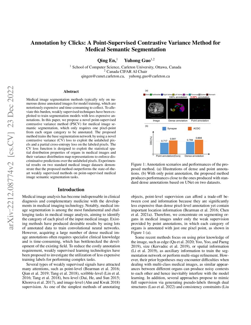 Annotation by Clicks: A Point-Supervised Contrastive Variance Method ... Annotation by Clicks: A Point-Supervised Contrastive Variance Method ...