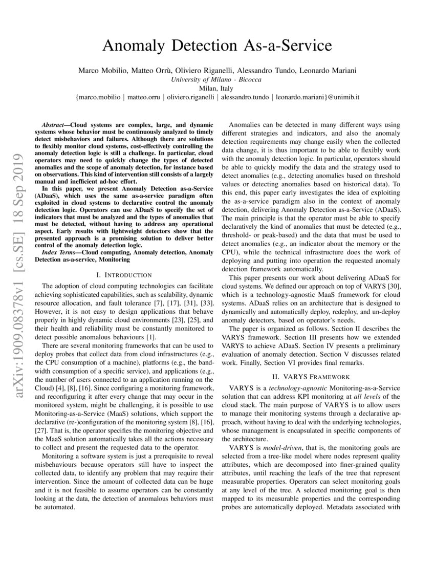 Anomaly Detection As-a-Service | DeepAI