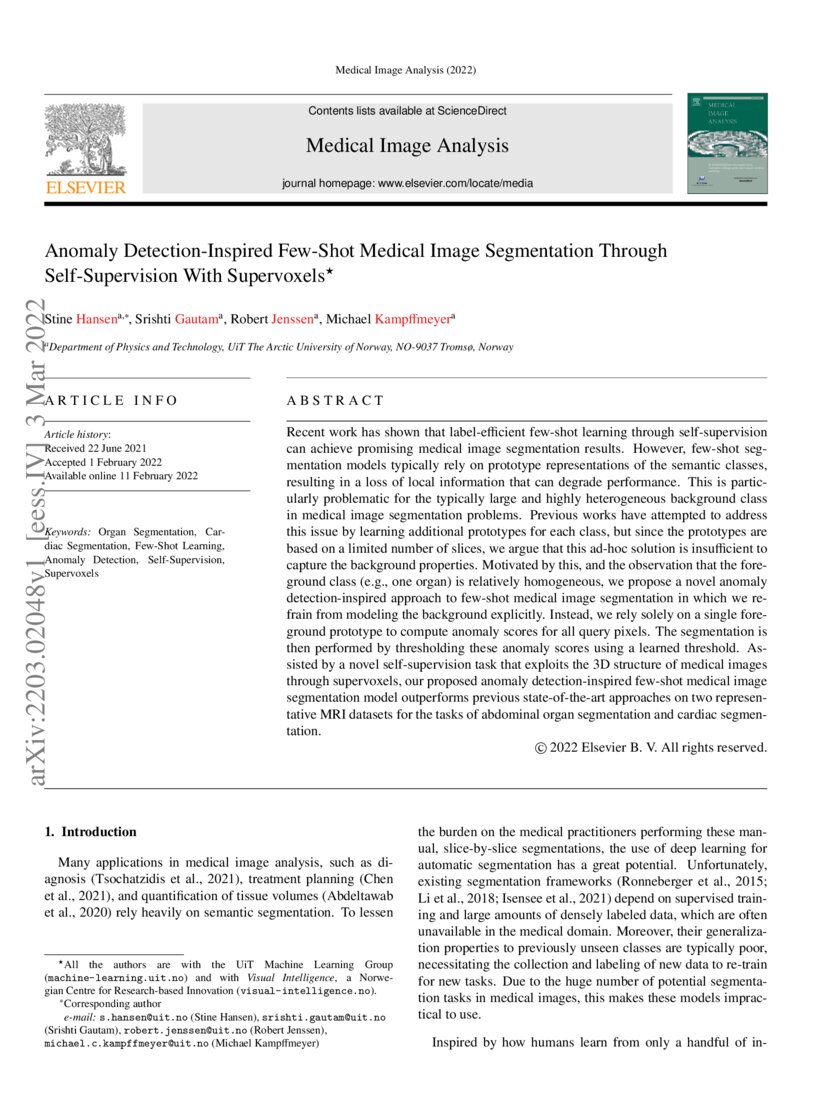 Anomaly Detection-Inspired Few-Shot Medical Image Segmentation Through ...