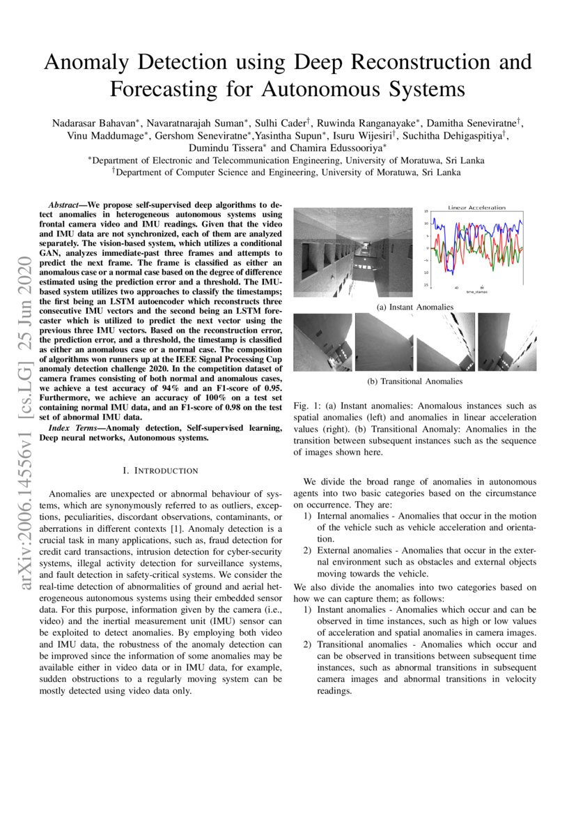 Anomaly Detection using Deep Reconstruction and Forecasting for ...