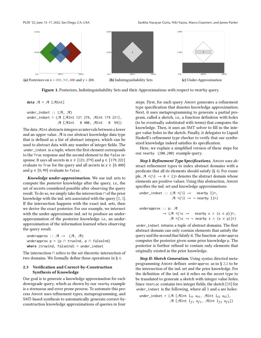 ANOSY: Approximated Knowledge Synthesis with Refinement Types for Declassification | DeepAI