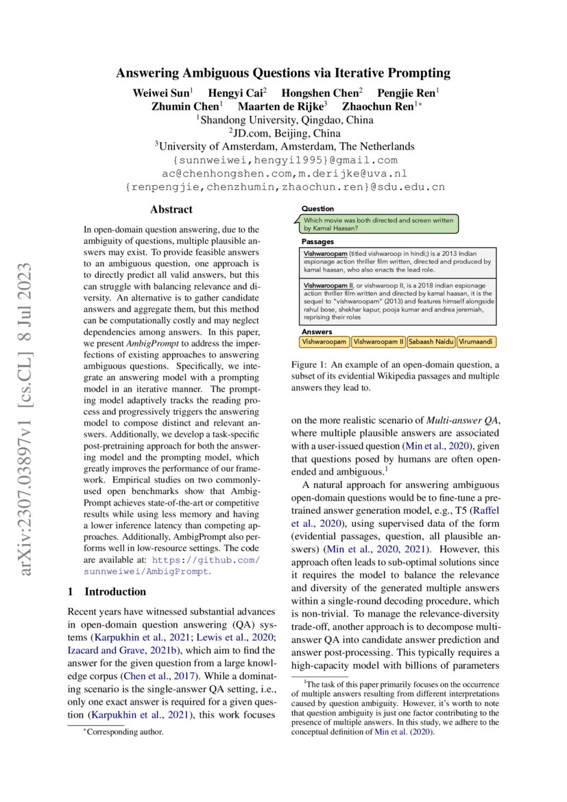 Answering Ambiguous Questions via Iterative Prompting | DeepAI