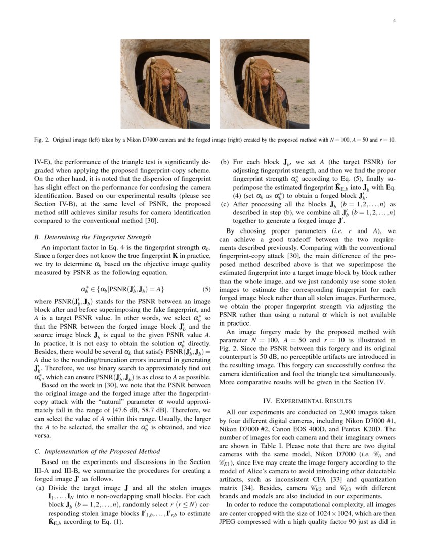 Anti-Forensics of Camera Identification and the Triangle Test by ...