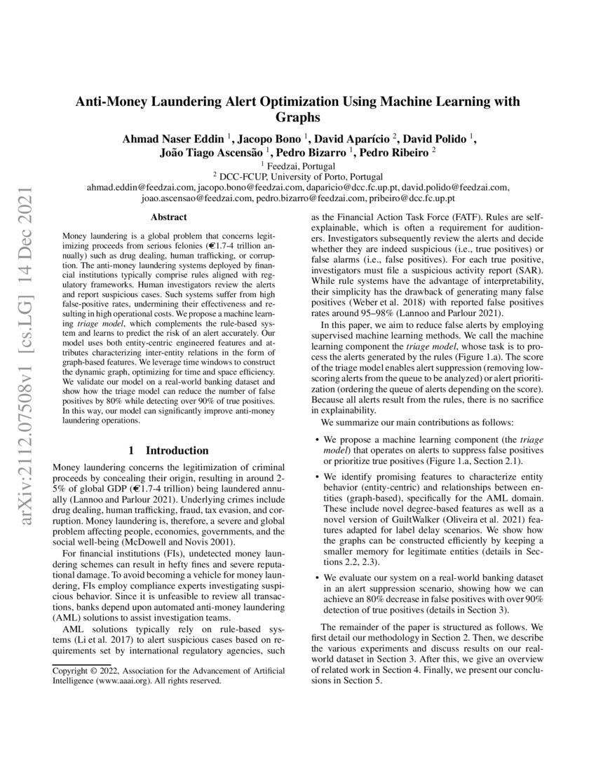Anti-Money Laundering Alert Optimization Using Machine Learning with ...