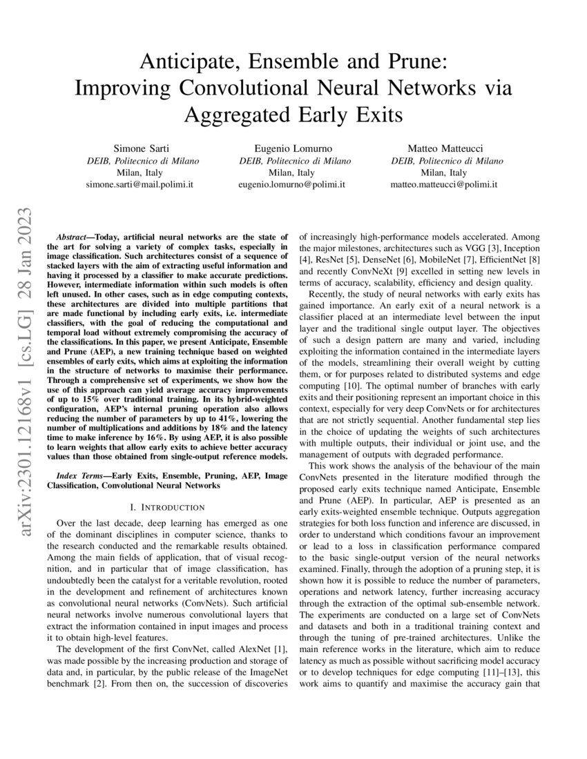Anticipate, Ensemble and Prune: Improving Convolutional Neural Networks ... Anticipate, Ensemble and Prune: Improving Convolutional Neural Networks ...