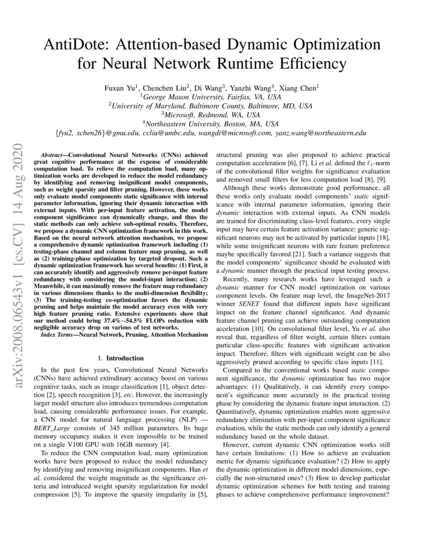 AntiDote: Attention-based Dynamic Optimization for Neural Network ...