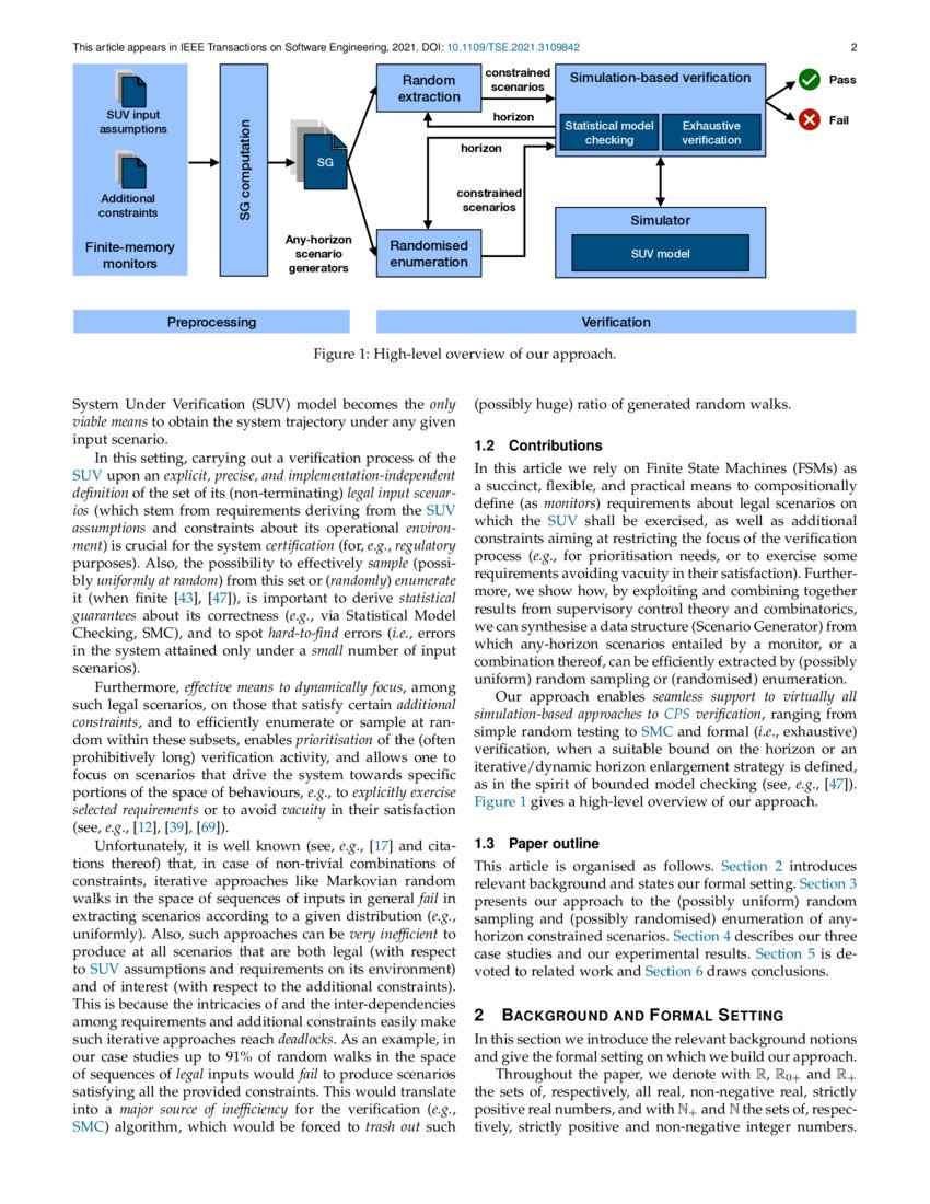 Any Horizon Uniform Random Sampling And Enumeration Of Constrained Scenarios For Simulation
