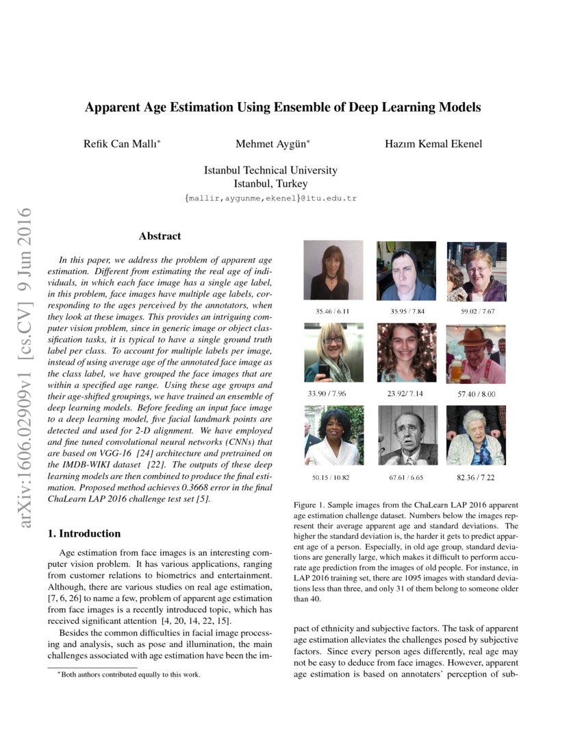 Apparent Age Estimation Using Ensemble of Deep Learning Models | DeepAI