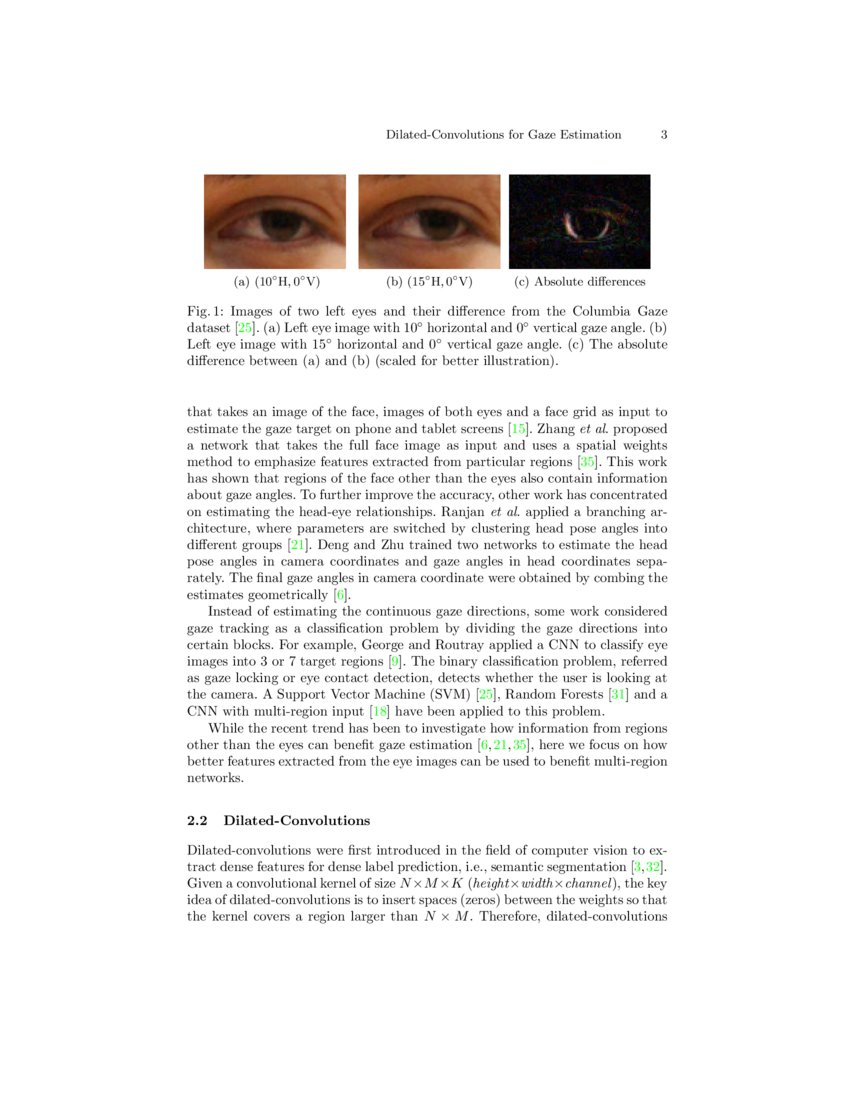 Appearance Based Gaze Estimation Using Dilated Convolutions Deepai