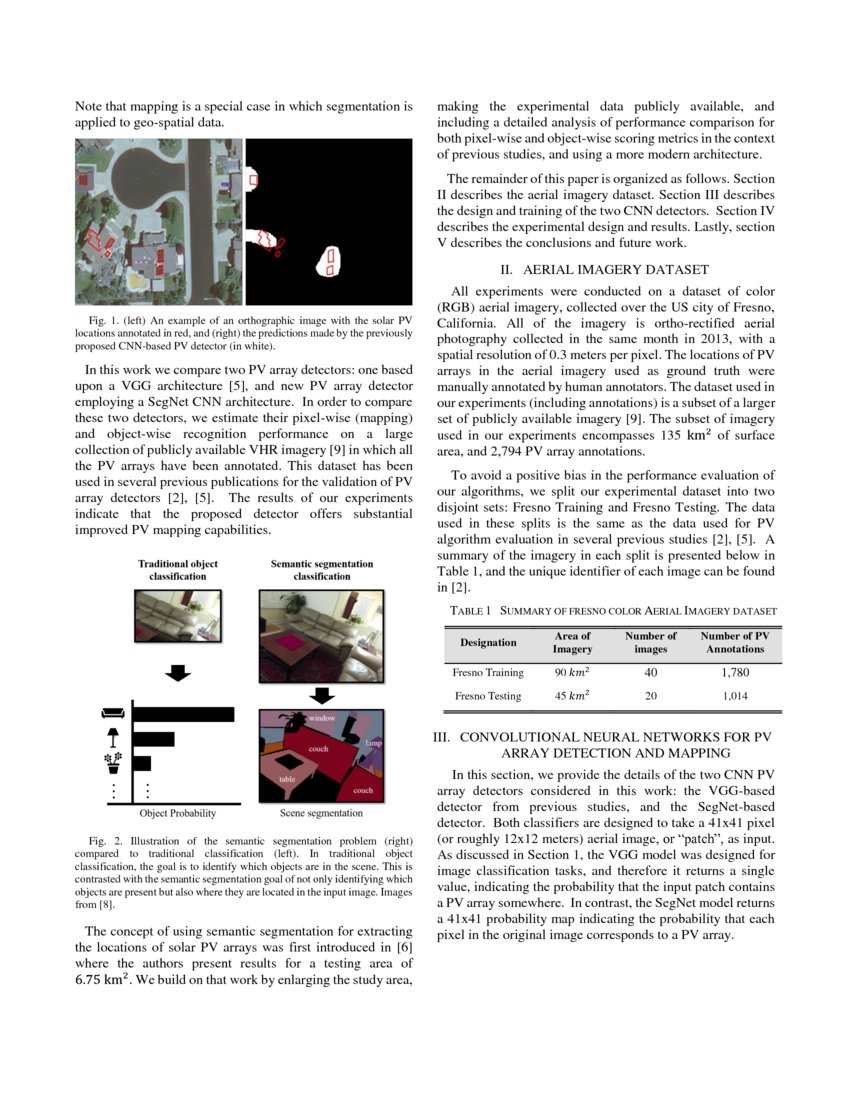 Application Of A Semantic Segmentation Convolutional Neural Network For