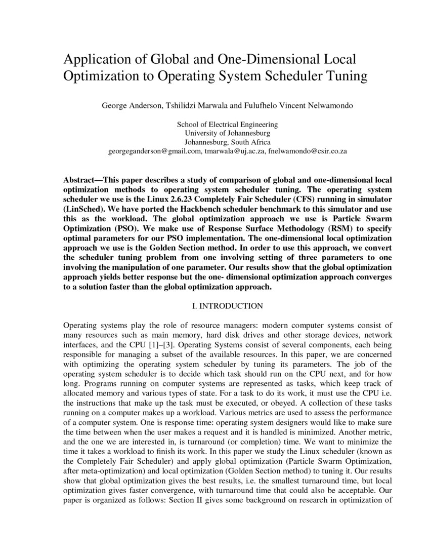 Application of Global and One-Dimensional Local Optimization to ...