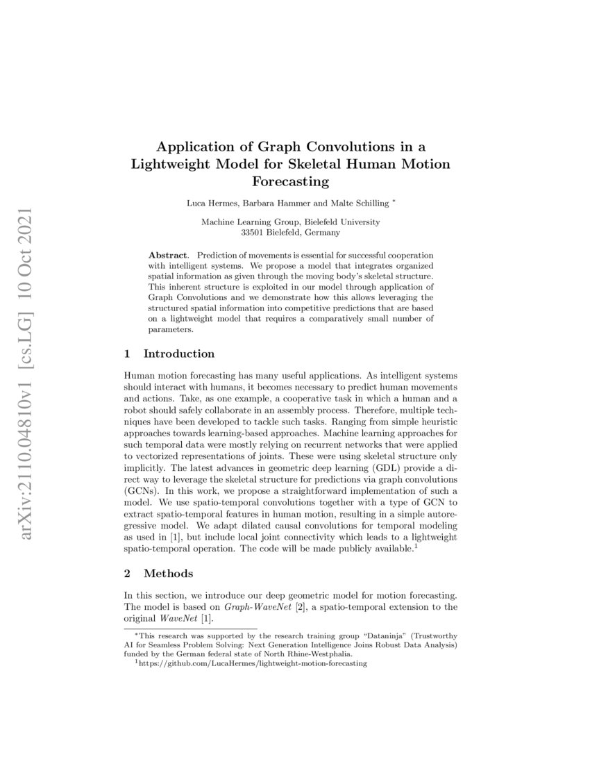 Application Of Graph Convolutions In A Lightweight Model For Skeletal