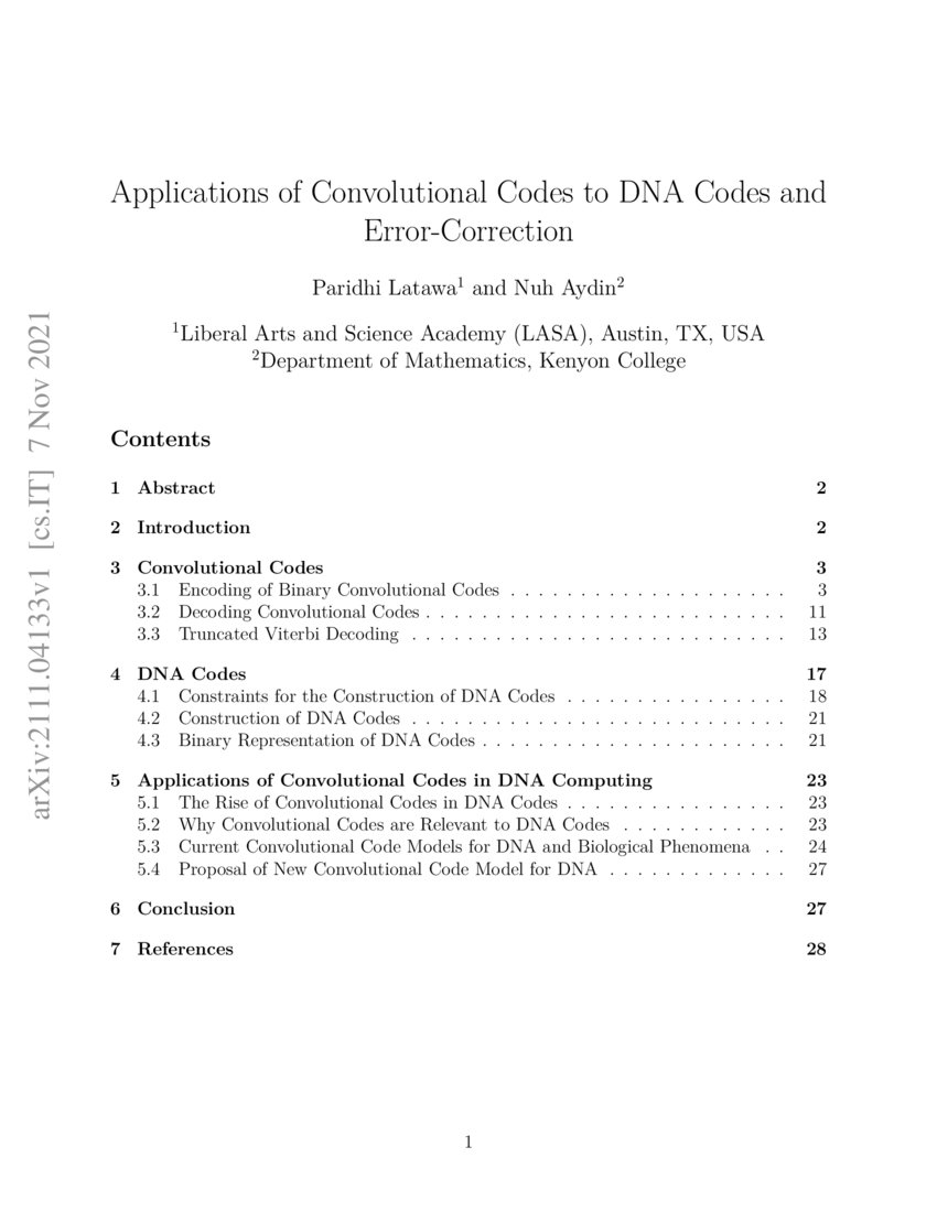 Applications Of Convolutional Codes To Dna Codes And Error Correction Deepai