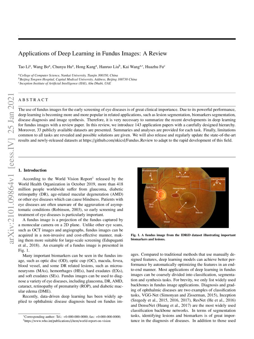 Applications of Deep Learning in Fundus Images: A Review | DeepAI