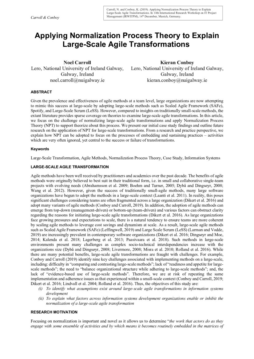 Normalization Process Theory