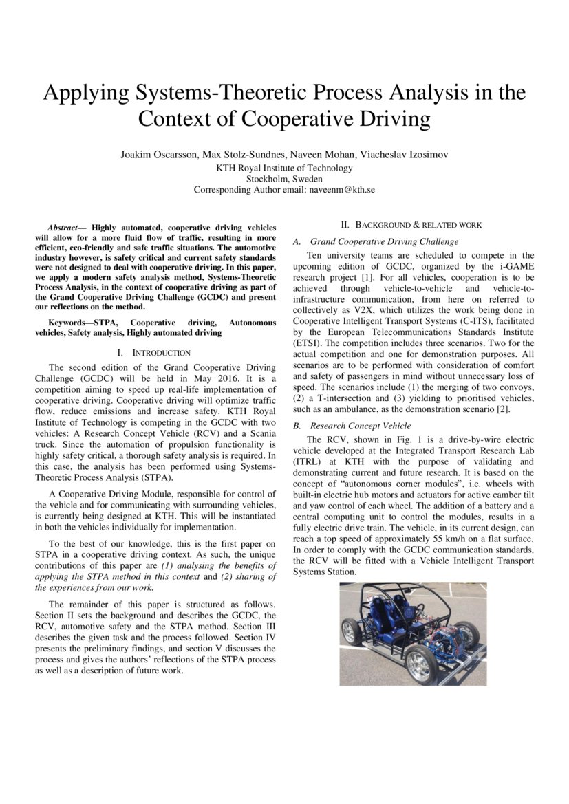 Applying systems-theoretic process analysis in the context of cooperative driving | DeepAI