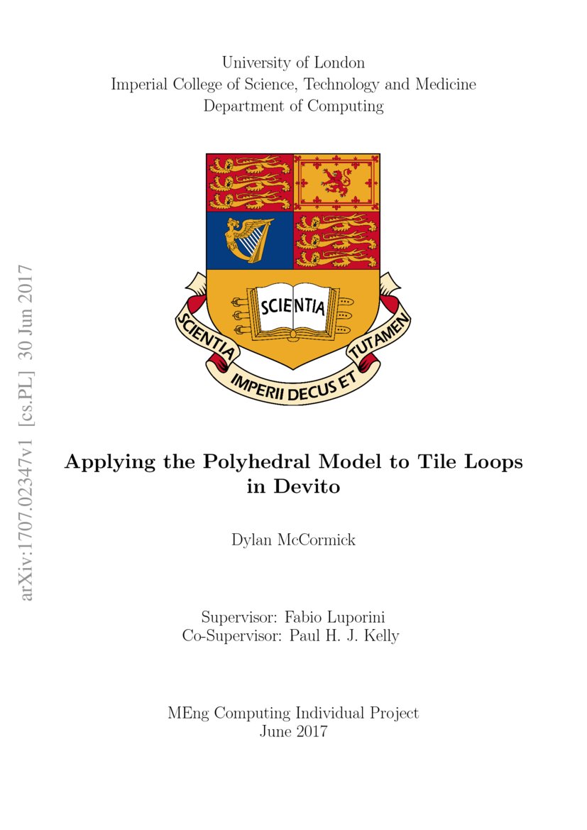 Applying the Polyhedral Model to Tile Time Loops in Devito | DeepAI