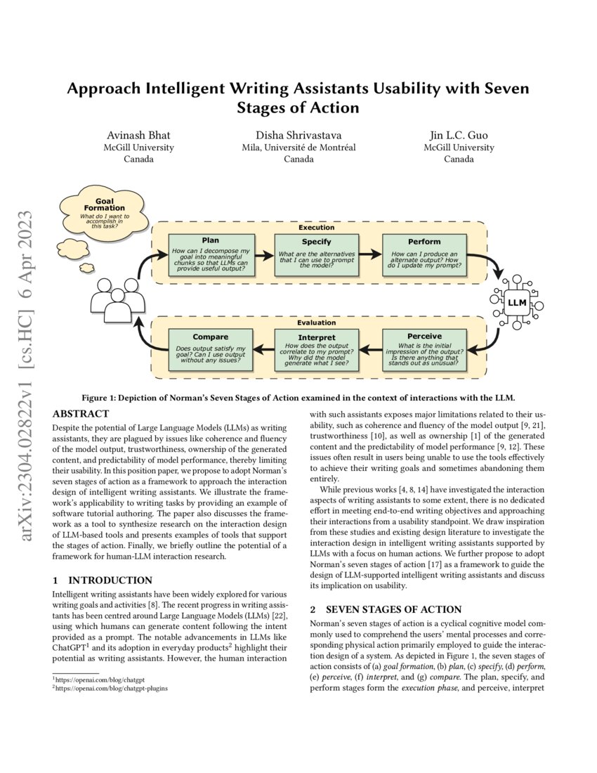 Approach Intelligent Writing Assistants Usability with Seven Stages of ...