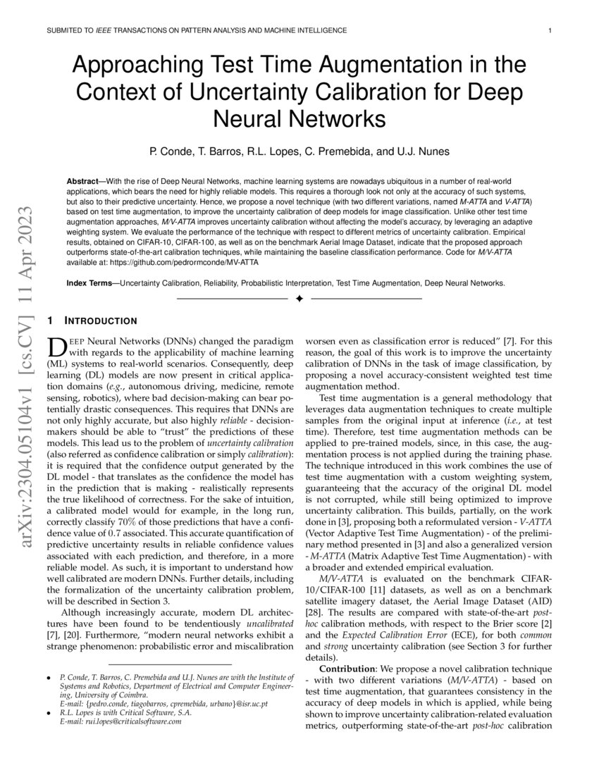 Approaching Test Time Augmentation in the Context of Uncertainty ...