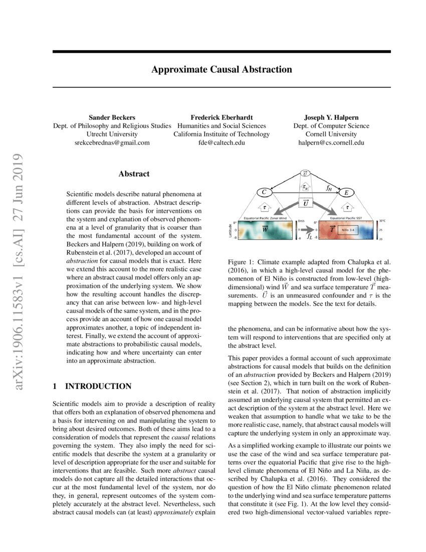 Approximate Causal Abstraction | DeepAI