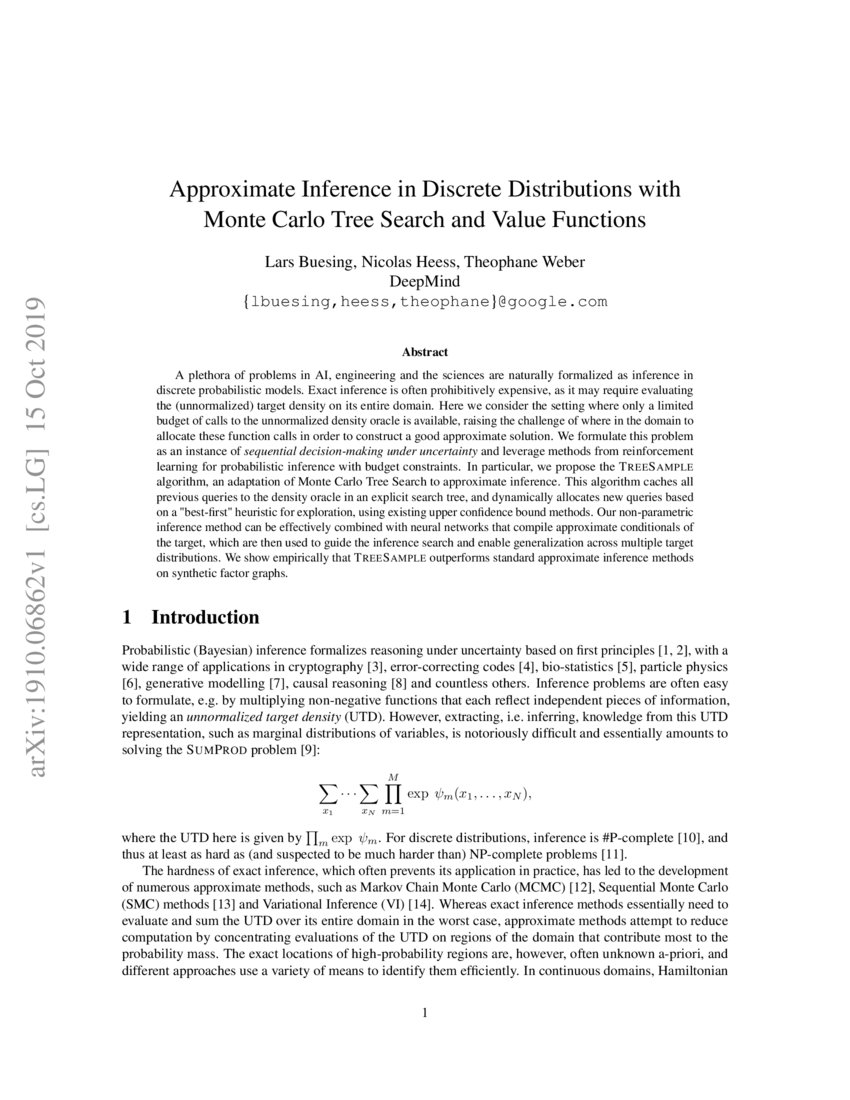 Approximate Inference in Discrete Distributions with Monte Carlo Tree ...
