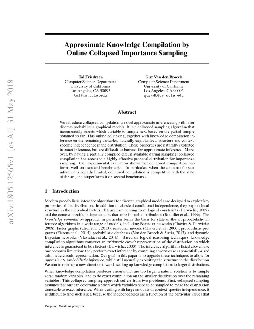 Approximate Knowledge Compilation by Online Collapsed Importance ...