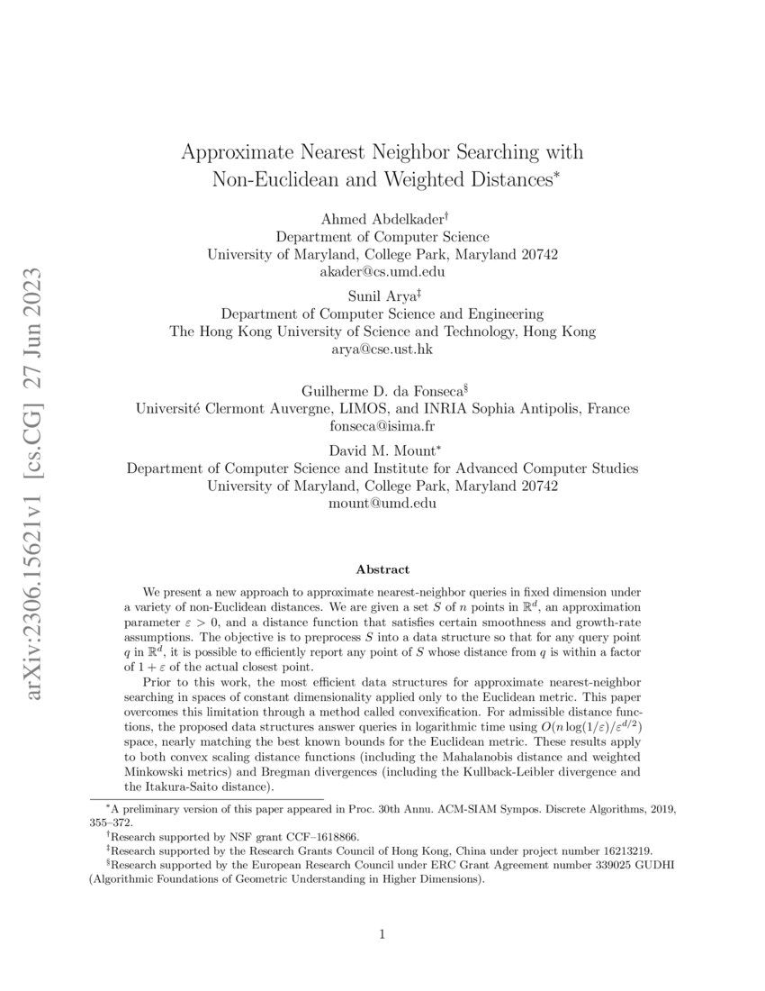 Approximate Nearest Neighbor Searching With Non Euclidean And Weighted Distances Deepai
