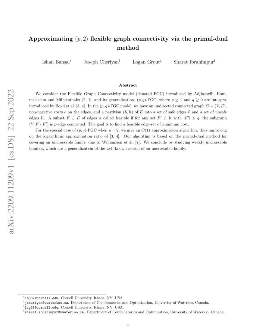 Approximating P 2 Flexible Graph Connectivity Via The Primal Dual Method Deepai