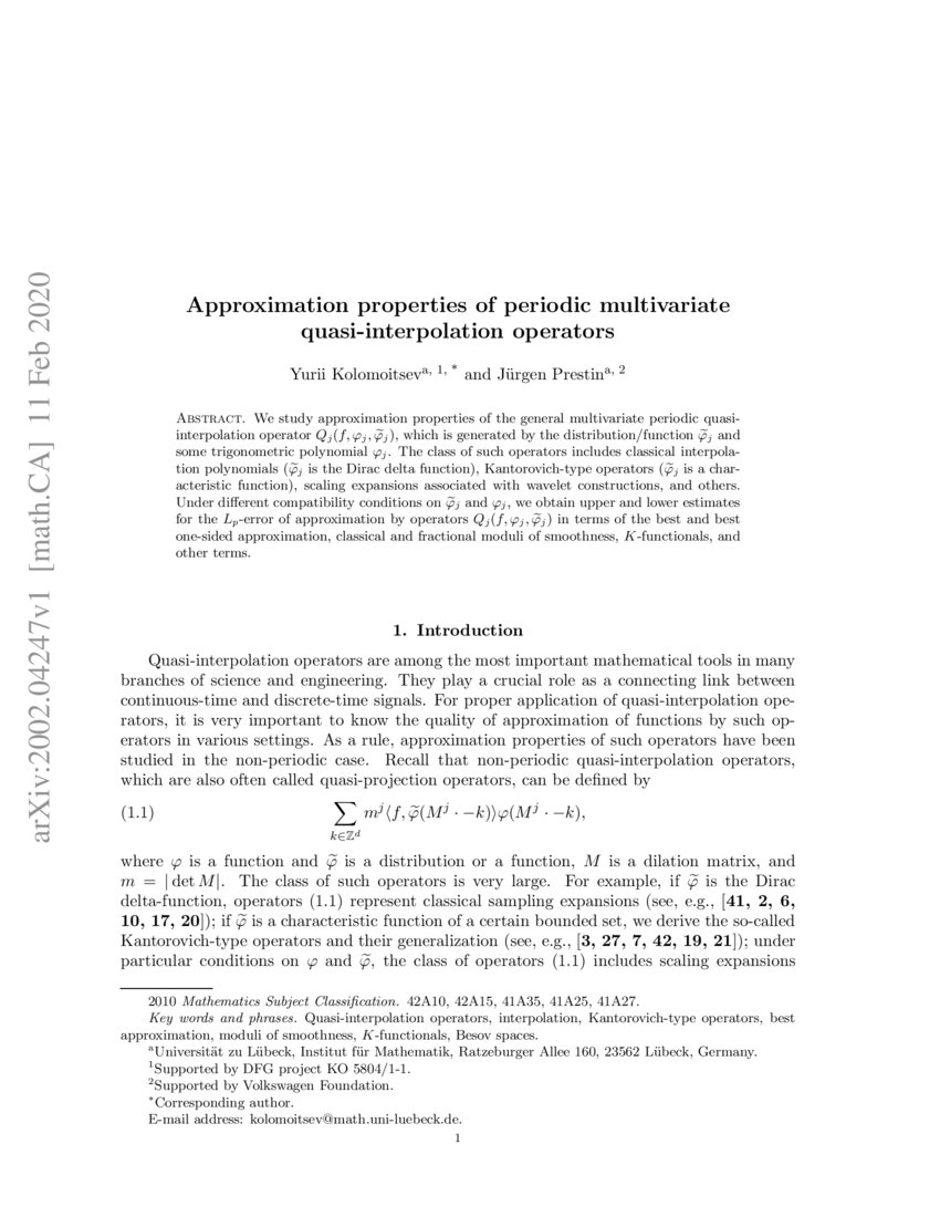 Approximation Properties Of Periodic Multivariate Quasi Interpolation Operators Deepai
