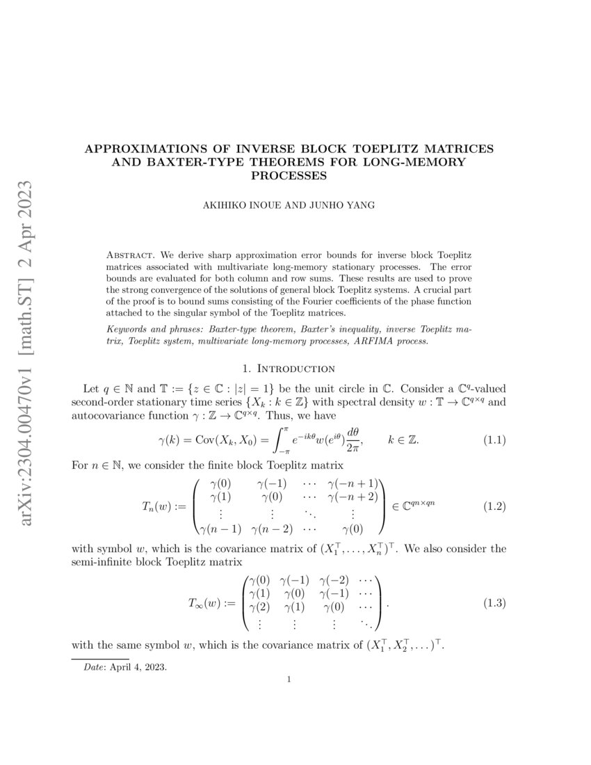 Approximations Of Inverse Block Toeplitz Matrices And Baxter Type Theorems For Long Memory 