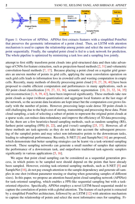 APSNet: Attention Based Point Cloud Sampling | DeepAI