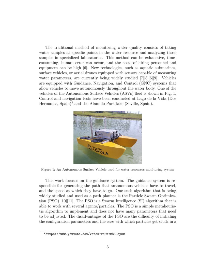 Aquafel Pso A Monitoring System For Water Resources Using Autonomous Surface Vehicles Based On