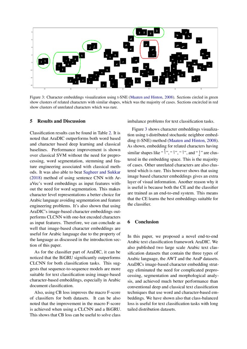 AraDIC: Arabic Document Classification using Image-Based Character Embeddings and Class-Balanced ...