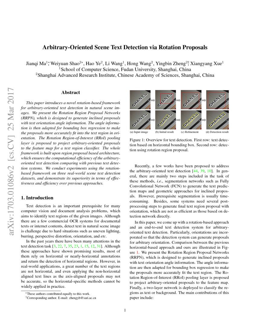 Arbitrary Oriented Scene Text Detection Via Rotation Proposals Deepai
