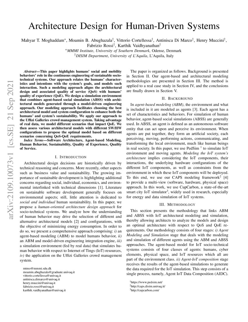 Architecture Design for Human-Driven Systems | DeepAI