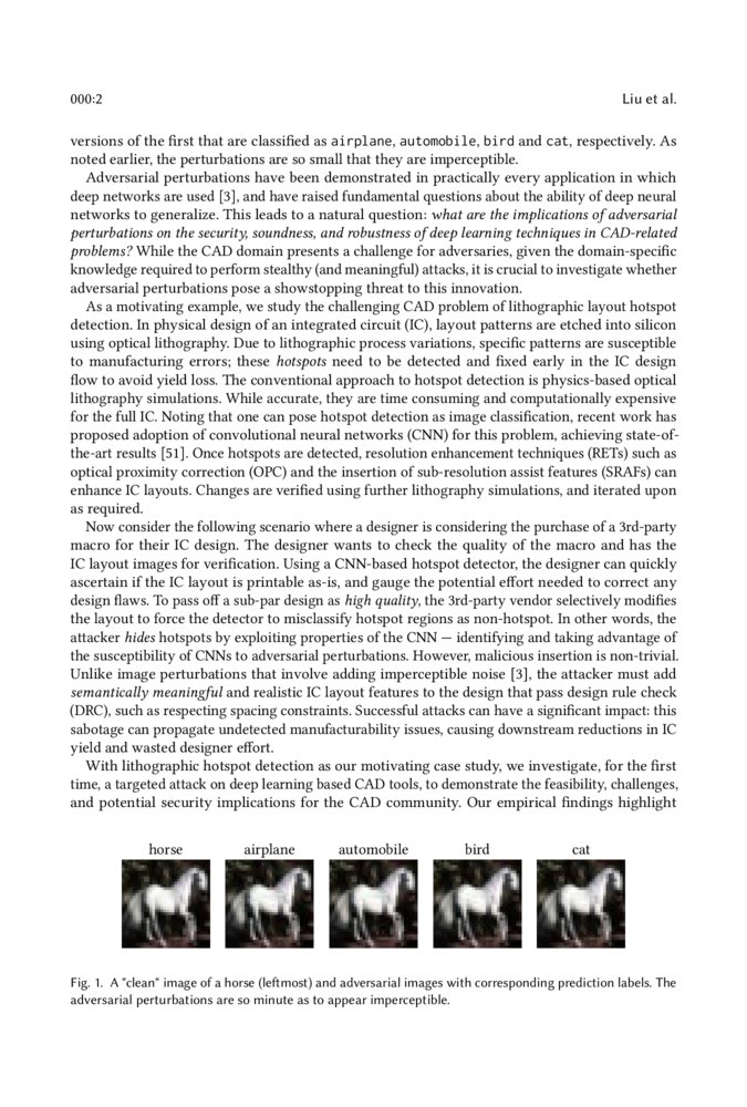 Are Adversarial Perturbations a Showstopper for ML-Based CAD? A Case ...