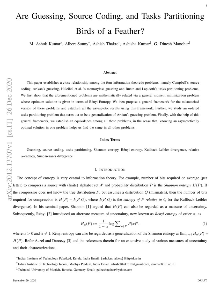 Are Guessing, Source Coding, and Tasks Partitioning Birds of a Feather ...