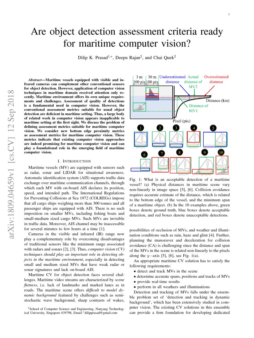 Are Object Detection Assessment Criteria Ready For Maritime Computer Vision Deepai