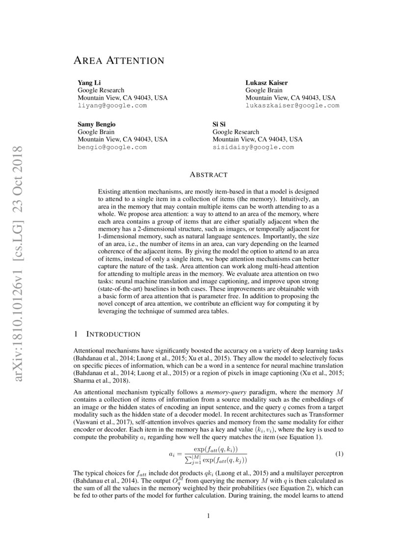 Area Attention | DeepAI