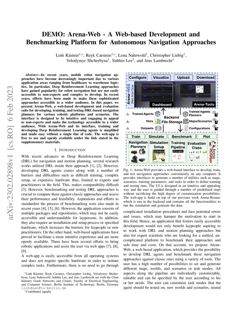 Arena-Web – A Web-based Development and Benchmarking Platform for ...