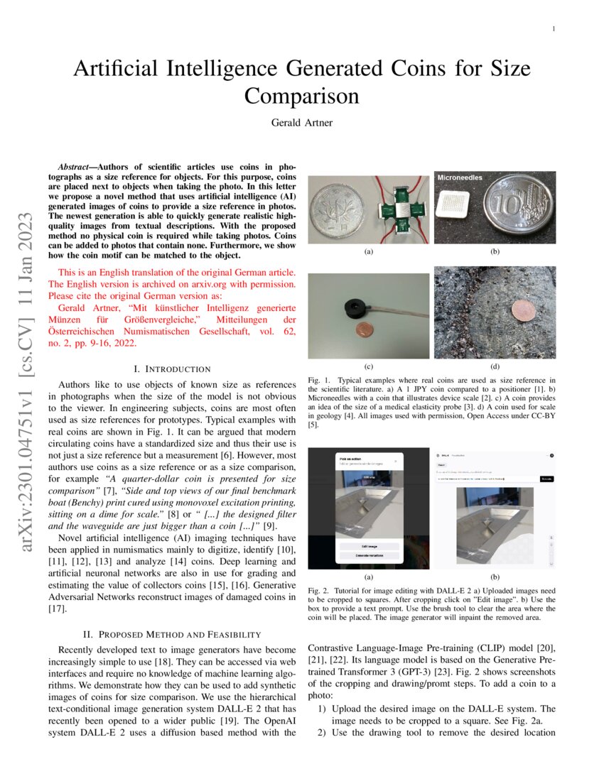 Artificial Intelligence Generated Coins for Size Comparison | DeepAI