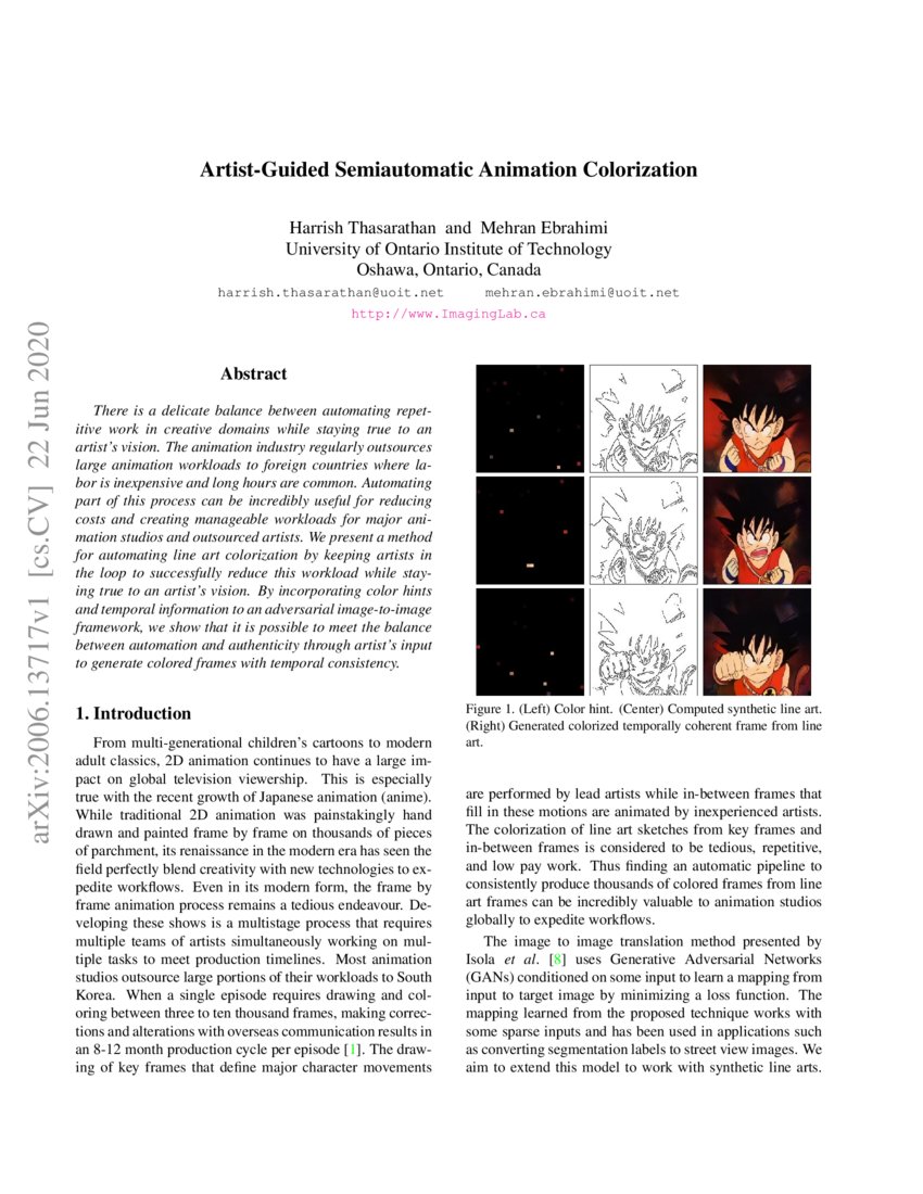 Artist-Guided Semiautomatic Animation Colorization | DeepAI