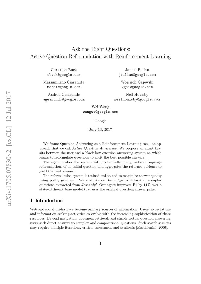 Ask the Right Questions: Active Question Reformulation with ...