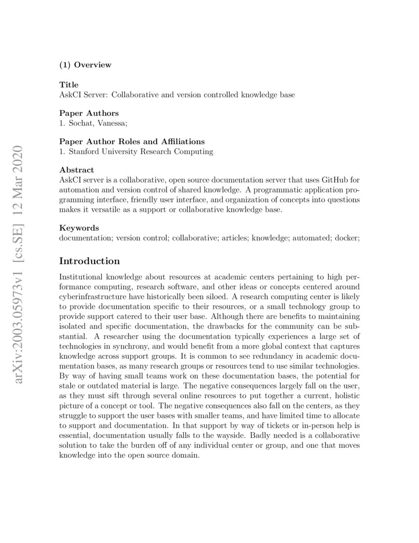 AskCI Server: Collaborative and version controlled knowledge base | DeepAI