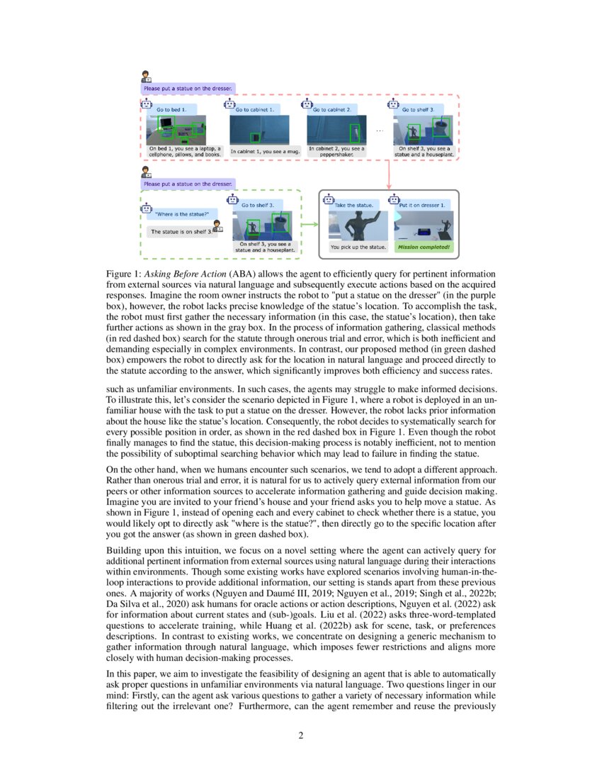 Asking Before Action: Gather Information in Embodied Decision Making with Language Models | DeepAI