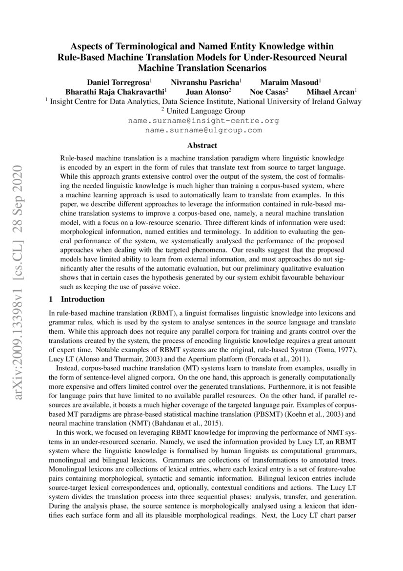 Aspects of Terminological and Named Entity Knowledge within Rule-Based ...
