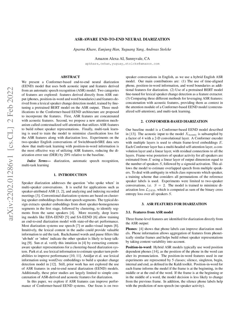 ASR-Aware End-to-end Neural Diarization | DeepAI